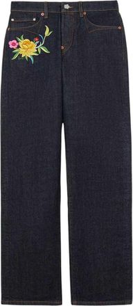 Kenzo Pantalon en denim japonais &agrave; jambe droite Kenzo Wildflower