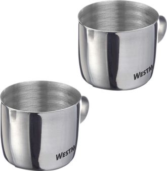 Westmark 2 Milchkännchen Brasilia 30 ml - ideal für Kaffeesahne, Milch, Honig und andere Kaffee- und Teezusätze, Barista Zubehör - Rostfreier Edelstahl