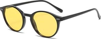 Generic Lunettes De Soleil Monture Ronde Hommes Et Femmes F&ecirc;te Conduite Quotidienne Lunettes De Soleil(Yellow)