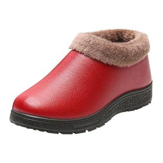 Generic Bottines Pour Femme dHiver Plates Doubl&eacute;s en Peluche Chaude Slip-on Bottes De Neige L&eacute;g&egrave;res Confortables Chaussures De Marche Antid&eacute;rapantes D&eacute;contrac