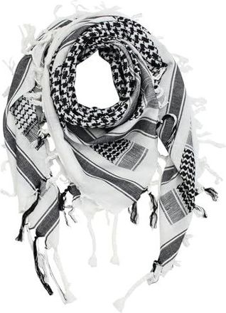 Freak Scene Kufiya Desert - blanc-noir - 100 x 100 cm - Shemagh - foulard Arafat palestinien - keffieh en coton