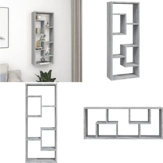 vidaXL &Eacute;tag&egrave;re murale Sonoma gris 36x16x90 cm Bois ding&eacute;nierie - &Eacute;tag&egrave;re Murale - &Eacute;tag&egrave;re Cube - Rangement Mural - D&eacute;coration Murale - Meuble Design - Home