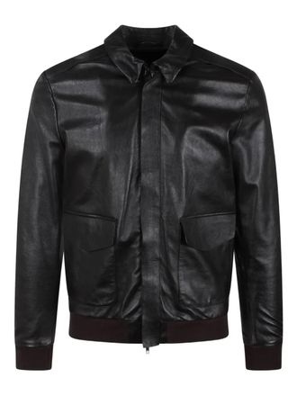 Brian Dales Klassische Lederjacke - Schwarz
