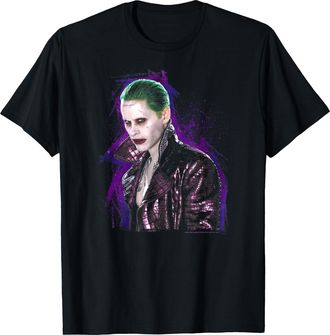 DC Comics Suicide Squad Joker Stare T-Shirt - Herren & Damen, Unisex-Erwachsene, Kurzarm, S, Schwarz