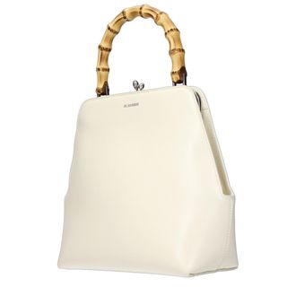 Jil Sander Womens Bamboo-Handle Leather Top Handle Bag Beige
