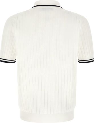 Dolce & Gabbana Flat-Ribbed Cotton Polo Shirt - Cream