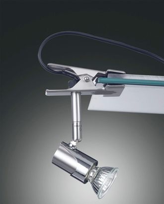 Fabas Luce Klemmstrahler GU10 50W mattnicke mit Lp. FABAS LUCE 2554-27-178