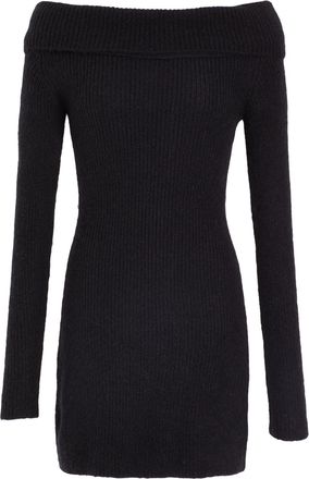 8 by YOOX WOOL BLEND COLD SHOULDER MINI DRESS