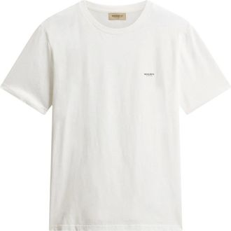 Woolrich Homme, Tops, Blanc, Taille: XL T-shirt avec logo