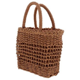 Holibanna Sac Bandoulière Chic Paille Tressée pour Femme Petit Sac été et Pratique Design Ajouré pour Téléphone et Objets Personnels Style Décontracté et Élégan