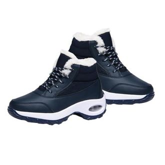 Garneck Bottes de Neige DHiver pour Femmes &agrave; Semelle Antid&eacute;rapante -Mollet Doublure en Peluche Chaude Couleur Bleue Taille 36 Chaussures Confortables et Isola