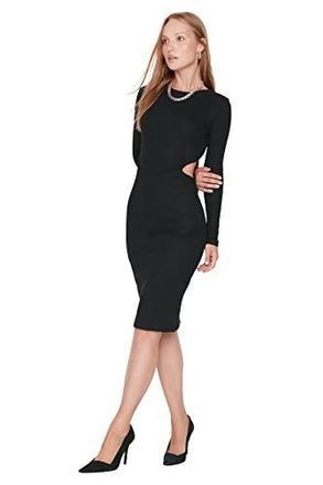 Trendyol Mini Bodycon Slim Dress Robe, Noir, M Femme