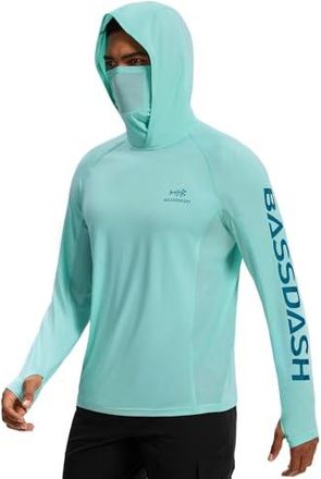 Bassdash Chemises &agrave; Capuche pour Hommes UPF 50+ avec Motif Graphique pour la P&ecirc;che, avec Masque UV, Manches Longues, &eacute;vacuation de lhumidit&eacute; FS47M