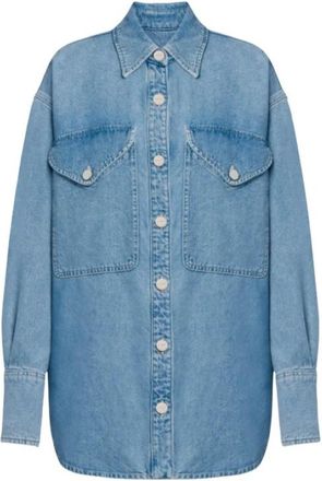 Dondup Femme, Blouses et Chemises, Bleu, Taille: 40 FR Camicia over