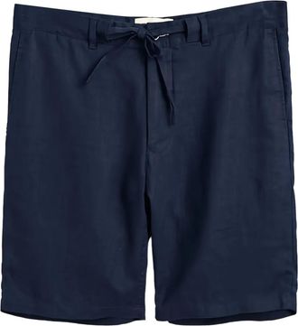 GANT short en lin &agrave; lien de resserrage - Bleu