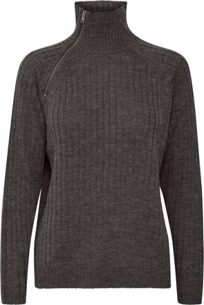 Ichi IHNOVO LS11 - Pullover - 20119045, Gr&ouml;&szlig;e:M, Farbe:Dark Grey Melange (200319)