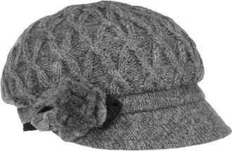 Lierys Casquette Carra Mohair Flower Femme - Made in Italy pour lhiver avec visi&egrave;re, visi&egrave;re Hiver Automne-Hiver - Taille Unique Gris