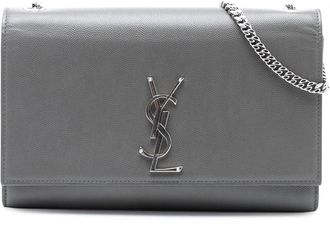 Saint Laurent Hobo Bags - Medium Grain De Poudre Monogram Kate Crossbody - Gr. unisize - in Grau - f&uuml;r Damen