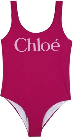 Chlo&eacute; Femme, Maillots de bain, Rose, Taille: 36 FR Logo Print Swimsuit