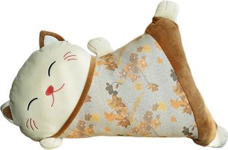 Baoblaze Lucky Cat Kissen R&uuml;ckenkissen Abnehmbare Dekoration &Uuml;berwurfkissen Doppelter Verwendungszweck Sofa R&uuml;ckenkissen Lendenwirbelst&uuml;tzkissen f&uuml;r Auto, BRAU