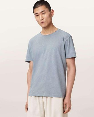 AllSaints Flax - T-Shirt in Maya-Blau mit Rundhalsausschnitt