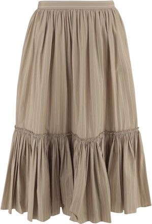 Jil Sander Femme, Jupes, Beige, Taille: 38 FR Jupe en coton &agrave; rayures