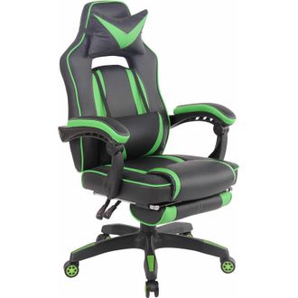 Clp Chaise de jeu Heat en simili cuir noir/vert