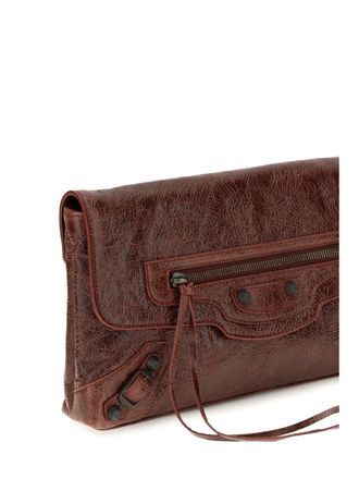 Balenciaga Womens Clutch Le City Lambskin Berry Red Bags
