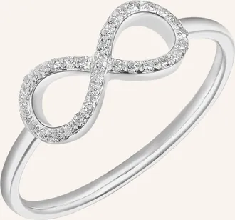 Leaf Ring Infinity Aus 18 Karat Wei&szlig;gold Mit Diamanten silber