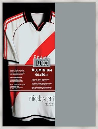 Nielsen Design cadre maillot, 60 x 80 cm, aluminium, Argent mat, cadre affichepour accrocherau format paysage et portrait, verre synthétique, Framebox II