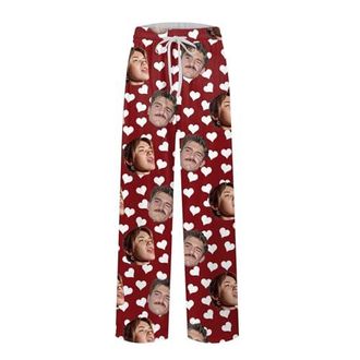 Generic Pantalon de pyjama personnalis&eacute; avec photo - Ajoutez votre visage et votre texte, ensemble de pyjama personnalis&eacute; amusant pour hommes et femmes, cadea