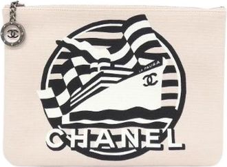 Chanel Pochette en toile Pre-owned - Femme - Pre-owned - Beige - Taille: ONE Size