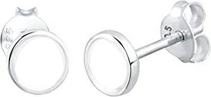 Elli Boucles dOreilles Femme Boucles dOreilles Motif Circulaire de Base avec Émail en Argent Sterling 925