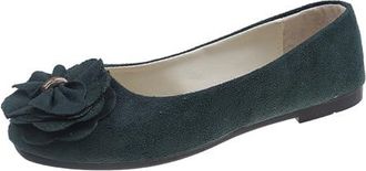 Generic Chaussures pour femme bleu turquoise chaussures plates printemps &eacute;t&eacute; et automne en daim l&eacute;ger bout rond bout rond bout souple noeud chaussures simples