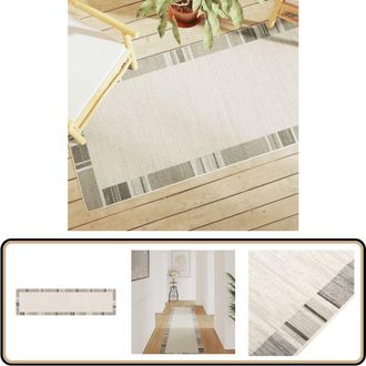 vidaXL Teppich Kurzflor Mehrfarbig 80x300 cm Rutschfest - Weicher Teppich - Polyester Teppich - Kurzflorteppich - Vintage Teppich - Wohnzimmer Teppich