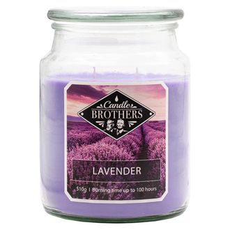 Candle-Brothers Große Duftkerze im Glas mit Deckel | Lavender | Duftkerze Lavendel | Kerze 2 Docht | Kerze lange Brenndauer | Geschenk für Frauen