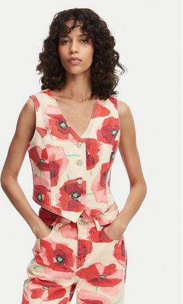 French Connection Weste Poppy 7G9A9 Rot Slim Fit