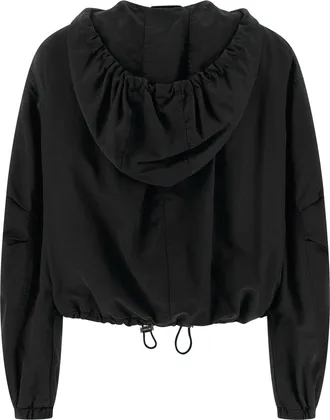 The Attico Nylon Hooded Bomber Jacket - Black