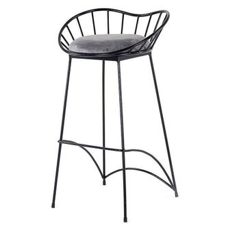 Generic Samtbezogene Barhocker mit R&uuml;ckenlehne und gepolstertem Sitz, 76 cm hoch, f&uuml;r K&uuml;cheninseln, Kneipen, Bistros und Restaurants