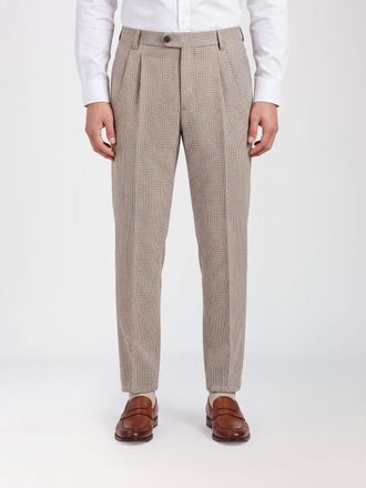 Eleventy Pantalon slim &agrave; carreaux en laine vierge avec pinces