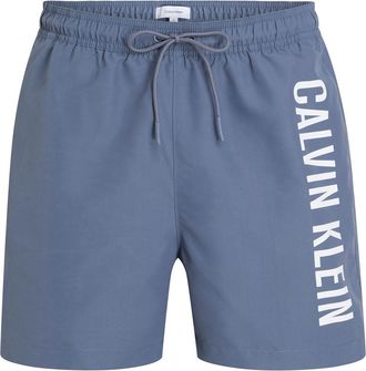 Calvin Klein Herren Badehose Medium Drawstring mit Tunnelzug, Blau (Grisaille), S