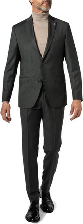 Roy Robson Herren Anzug grau meliert Slim Fit