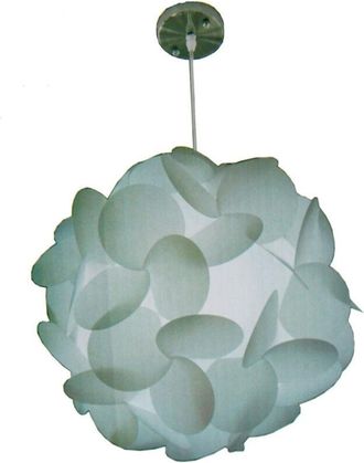 Trade Shop Lampe &agrave; Suspension Ronde Moderne Effet Origami Fantasy E27 Blanc