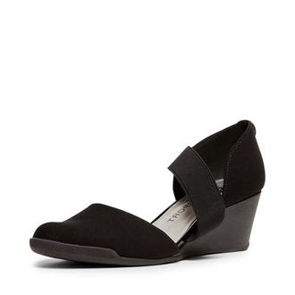 Anne Klein Femme Tara Wedge Escarpins, Tissu Noir Multi-Stretch, 38 EU