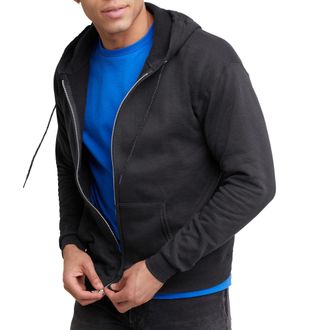 Hanes Herren Eco-smart-kapuzenpullover mit Durchgehendem Reißverschluss athletic sweatshirts, Schwarz, M EU