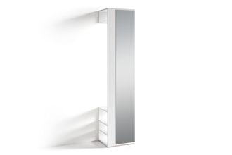Byliving Flurgarderobe Ben/Garderobe matt wei&szlig; mit Spiegel/Spiegelschrank f&uuml;r den Flur mit Kleiderstange und Ablage/B 40, H 184, T 35 cm