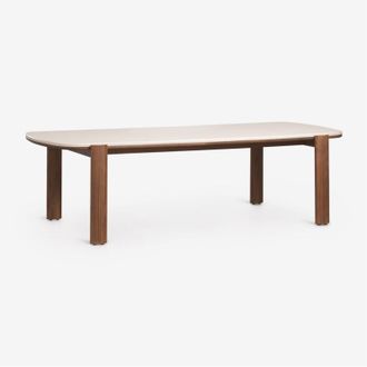 Sklum Rechteckiger Esstisch 260x115 cm aus Akazienholz Vetra Beige Tapioca - Akazienbraun dunkel