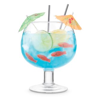 Final Touch Fishbowl Cocktail Ballon Glas XL 1,3 l | Party Margarita Daiquiri Blue Lagoon Riesen-Trinkbecher