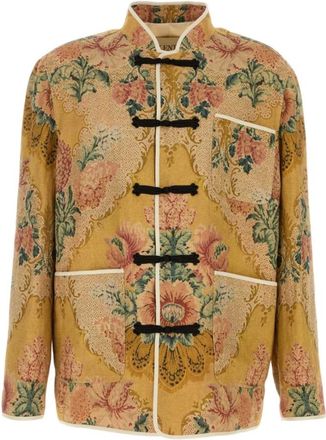 Valentino Garavani Homme, Vestes, Multicolore, Taille: XL Chemise en lin imprim&eacute;