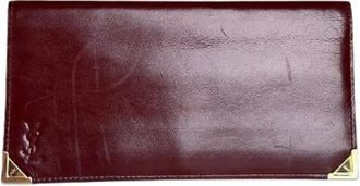 Saint Laurent Portefeuille long en cuir pleine fleur Pre-owned - Femme - Pre-owned - Rouge - Taille: ONE Size